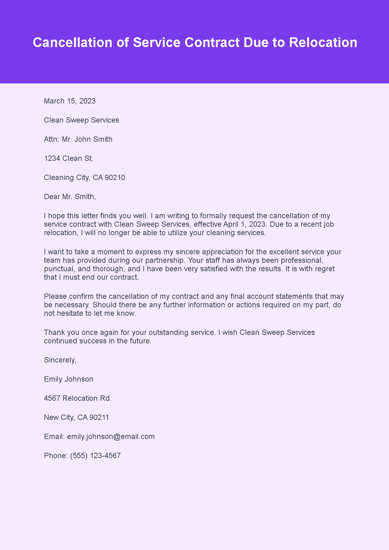 Cancellation Letter for Service Contract - Examples, How to Write & Tips