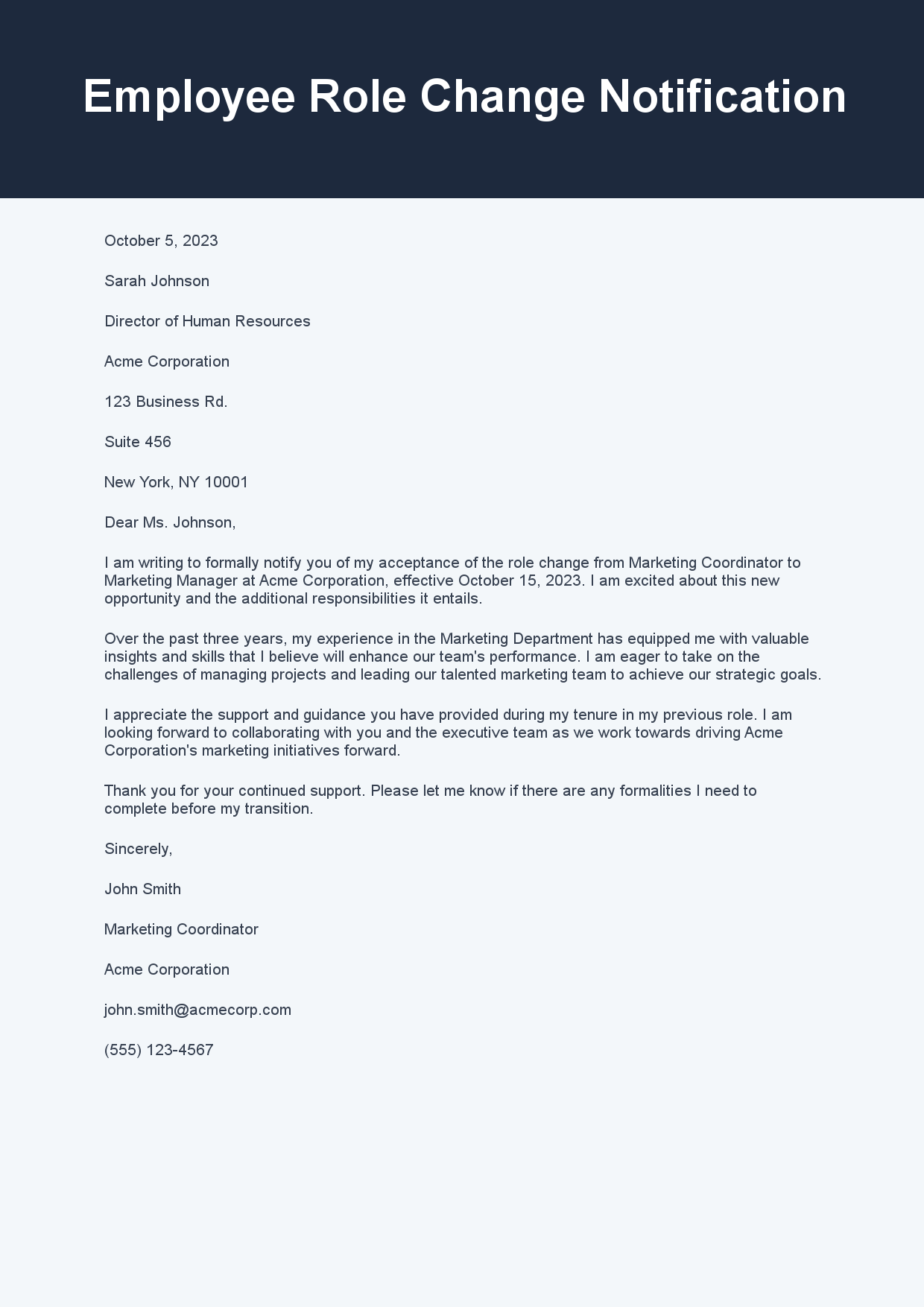 Employee Letter for Role Change - Examples, How to Write & Tips