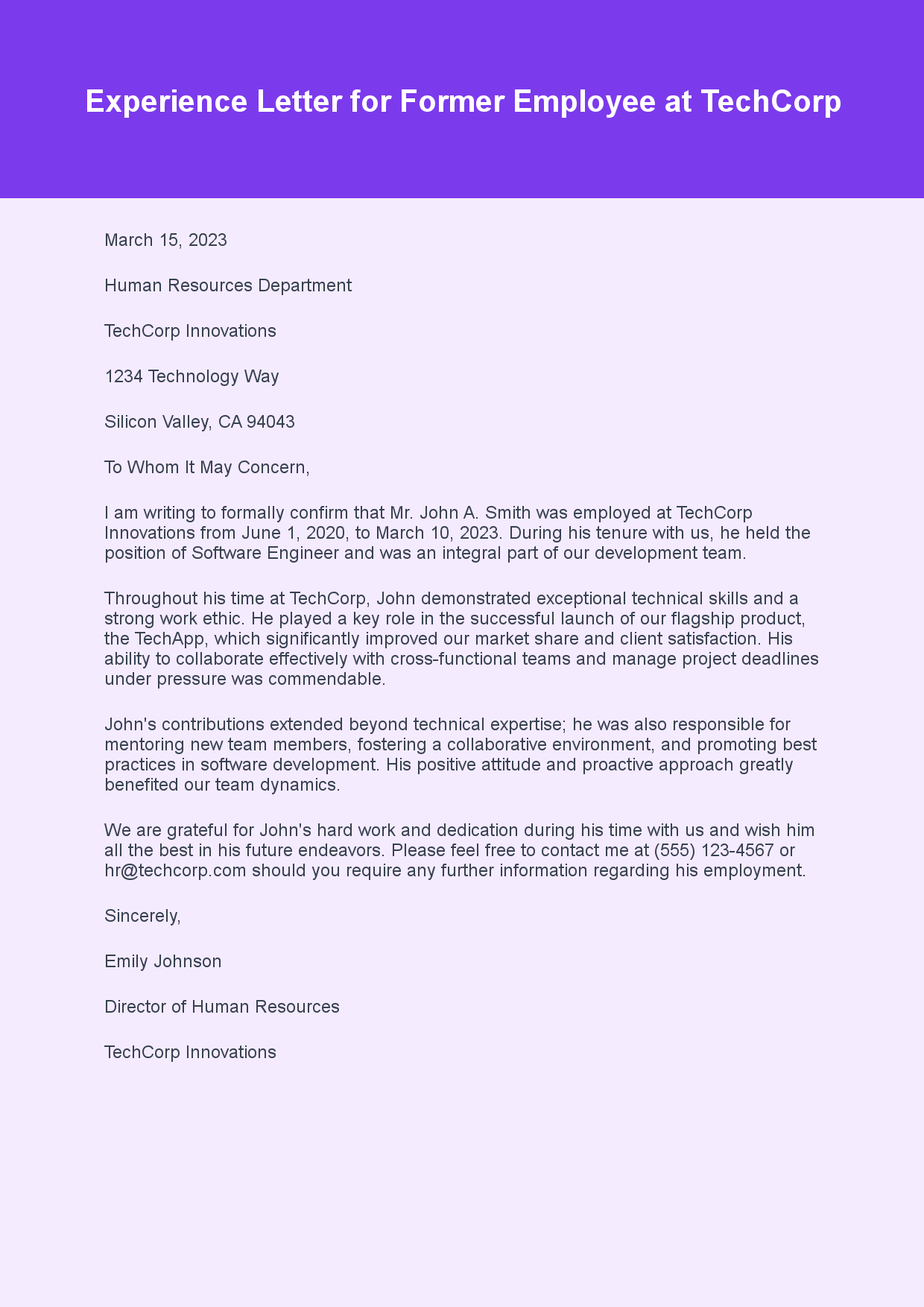 Experience Letter for Former Employee - Examples, How to Write & Tips