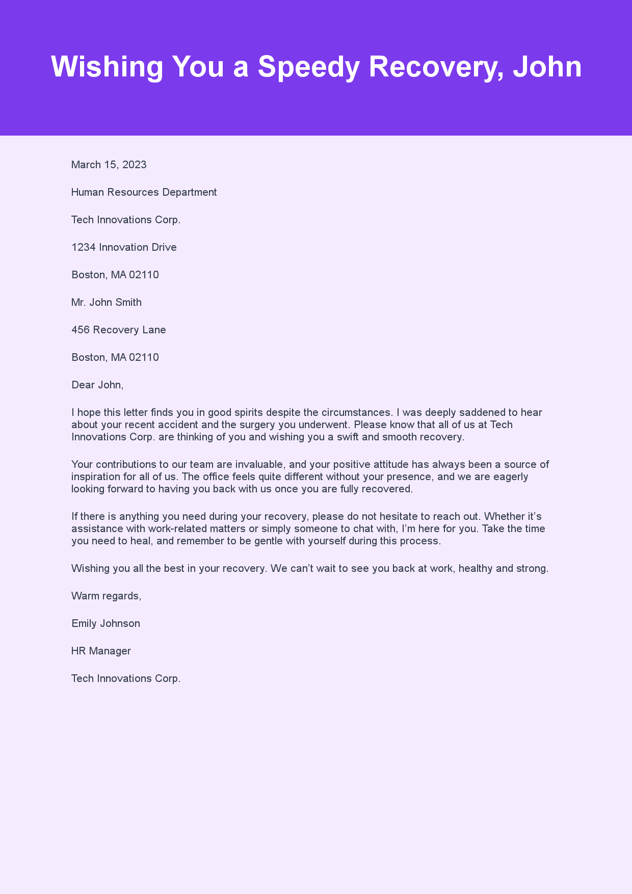 Get Well Letter for Hospitalized Colleague - Examples, How to Write & Tips