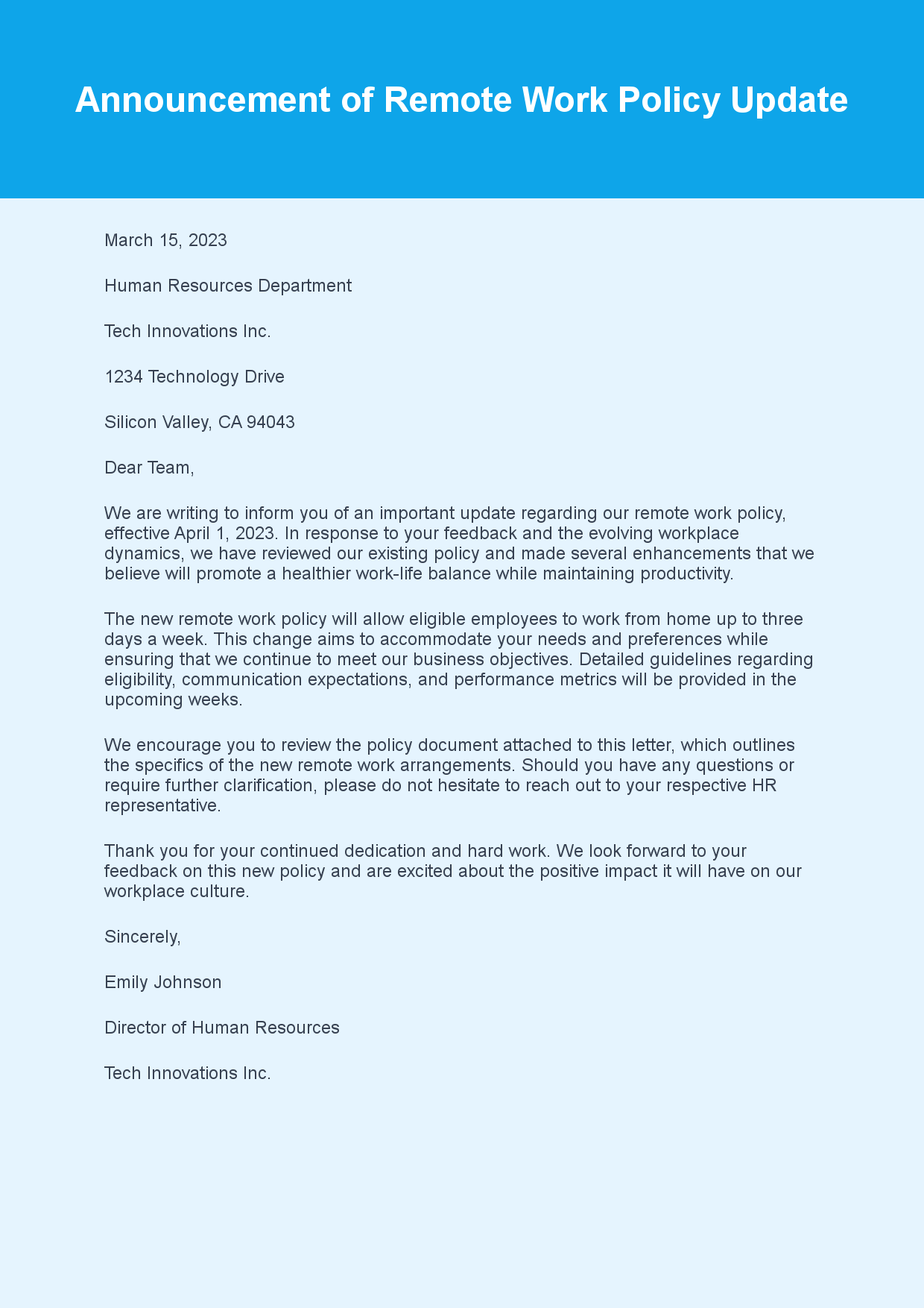 HR Letter for Policy Announcement - Examples, How to Write & Tips