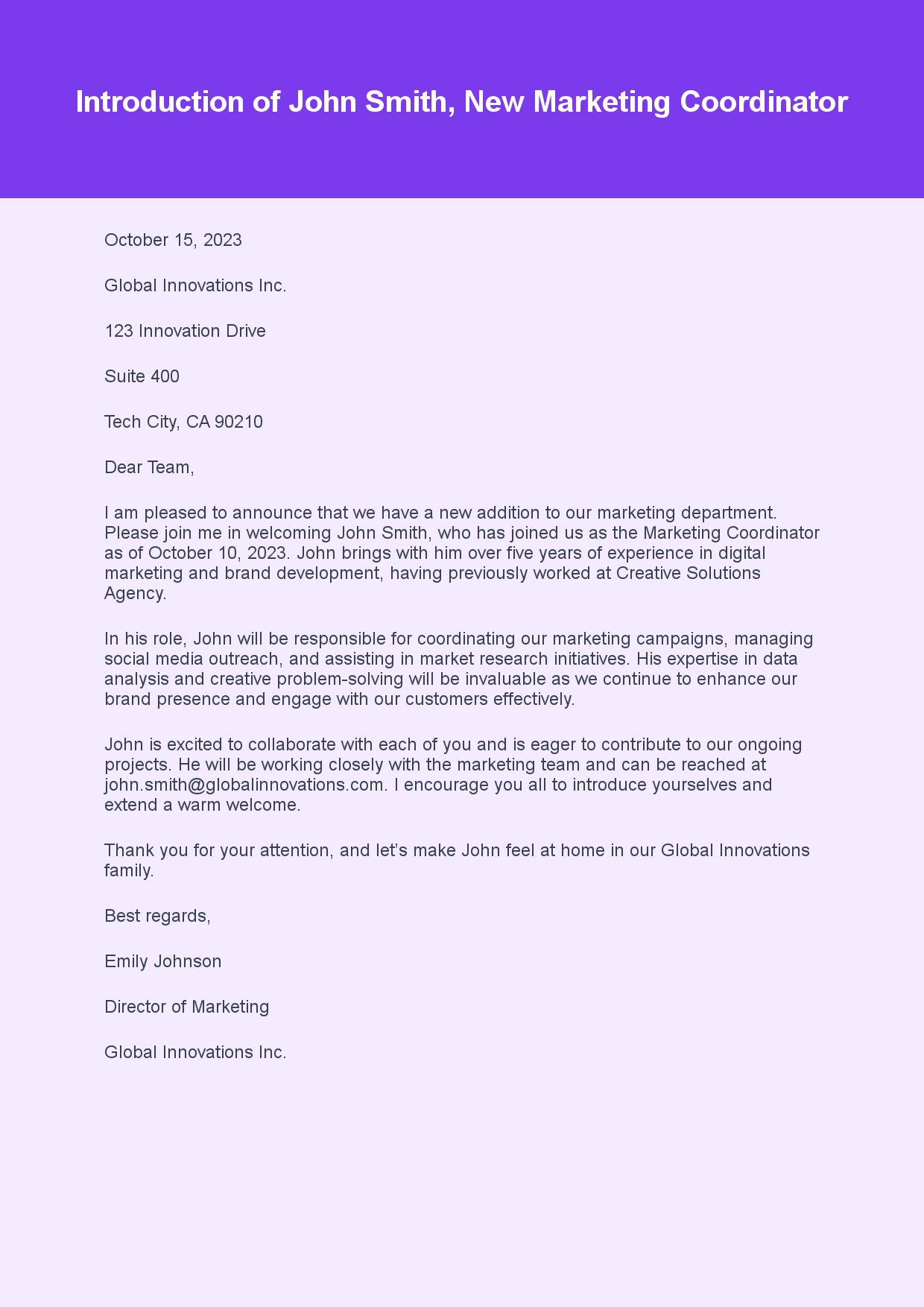 Introduction Letter for New Employee - Examples, How to Write & Tips