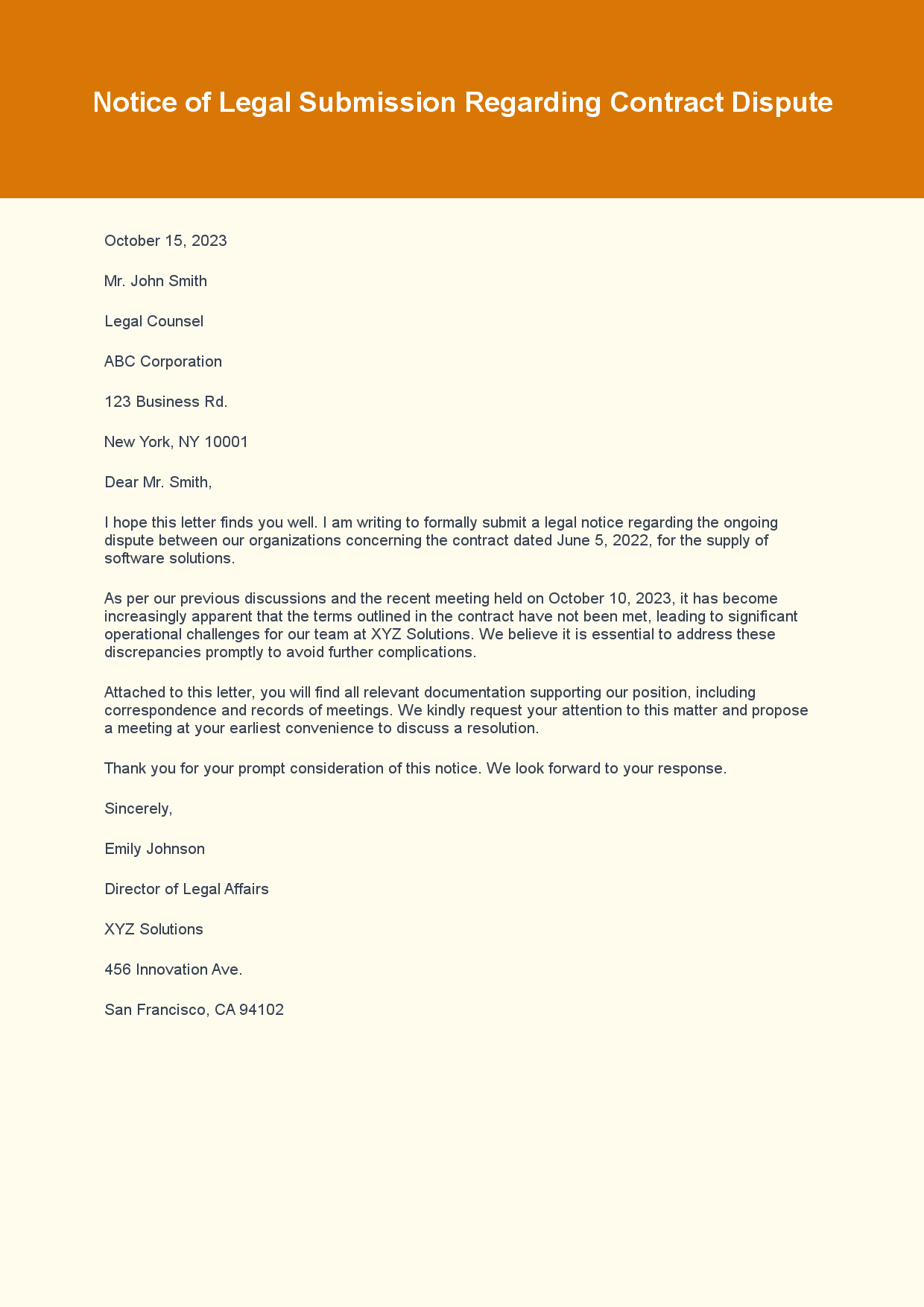 Legal Letter for Notice Submission - Examples, How to Write & Tips