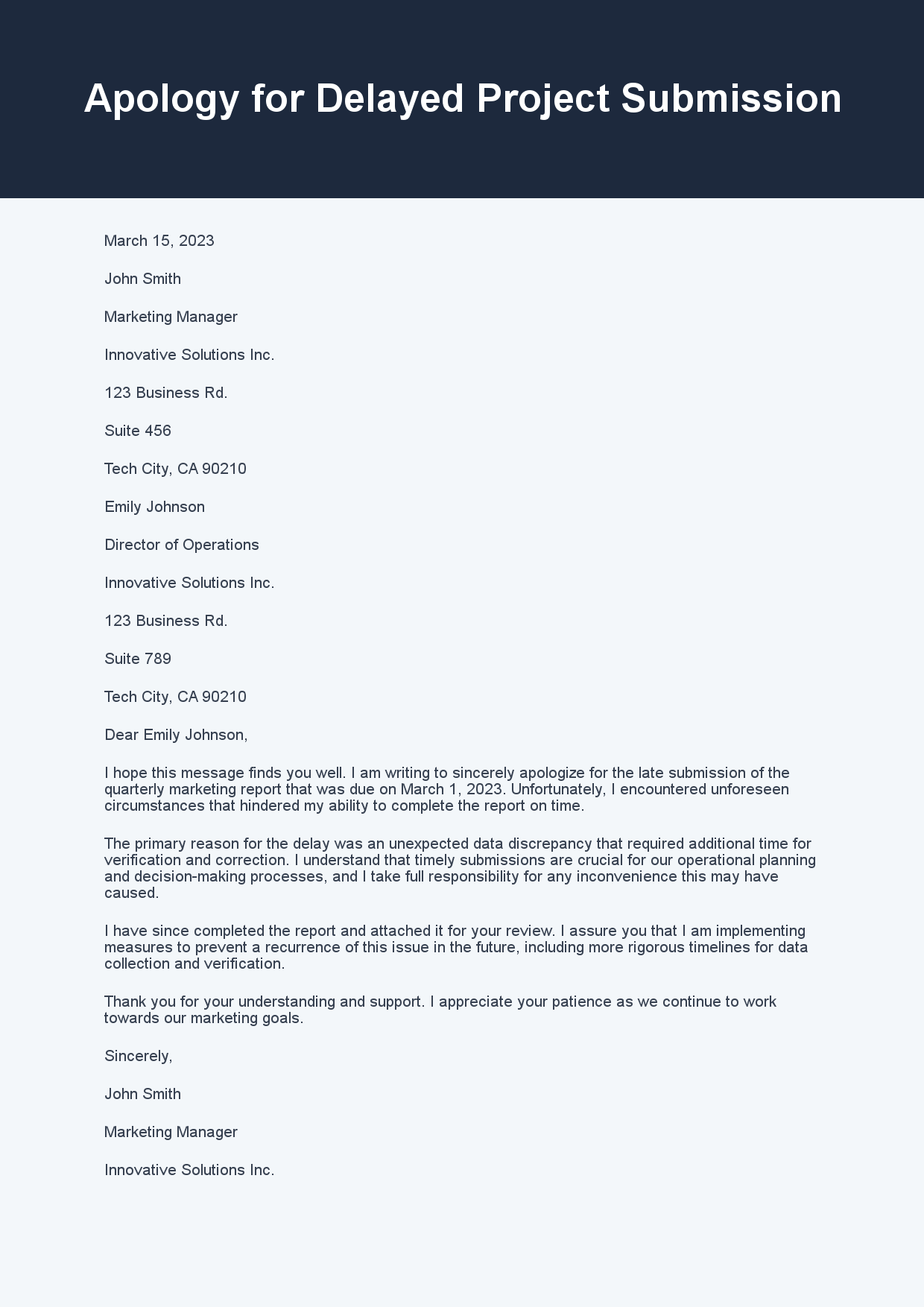 Sorry Letter for Late Submission - Examples, How to Write & Tips